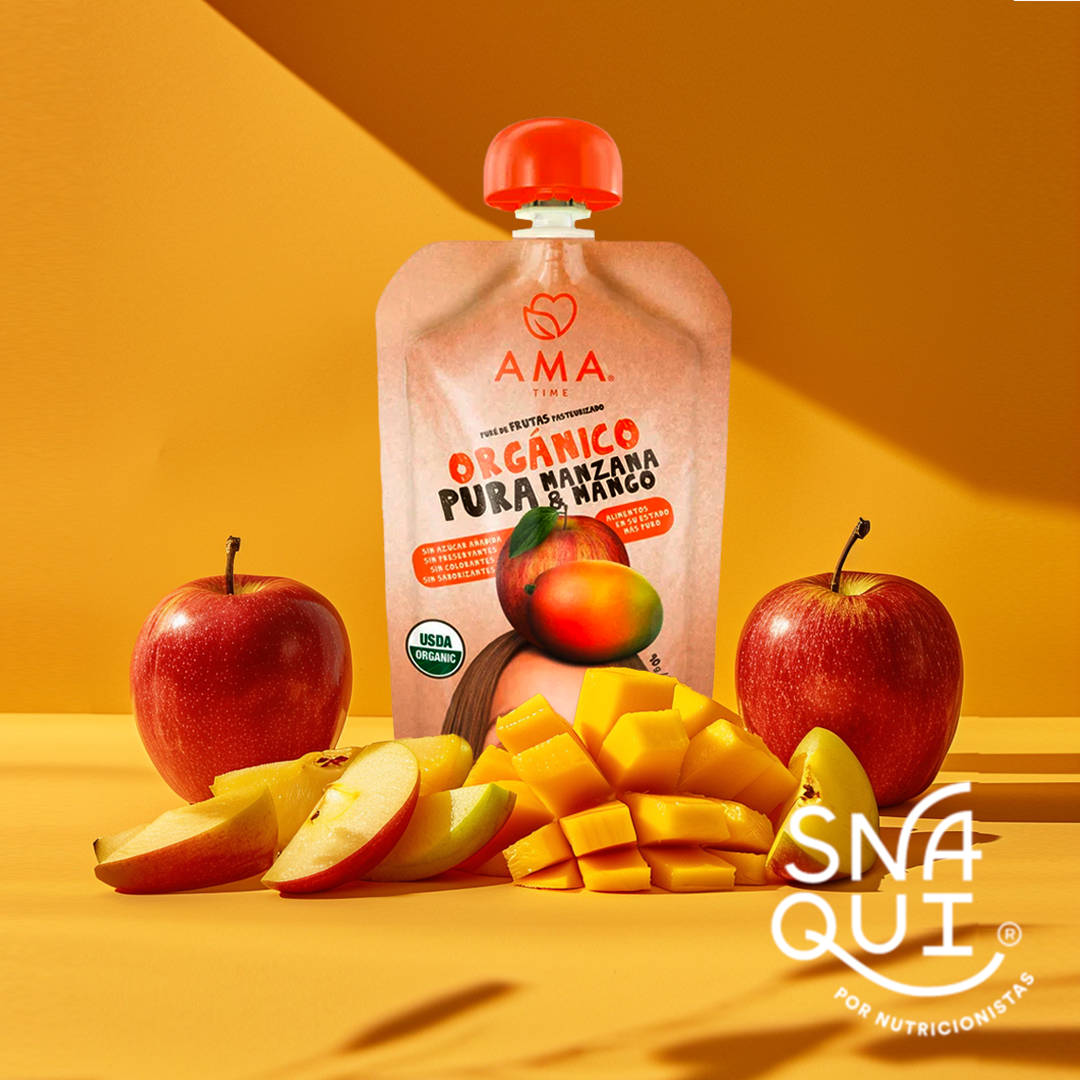 PURÉ DE FRUTA MANZANA MANGO ORGÁNICO AMA 90GRSX32UDS