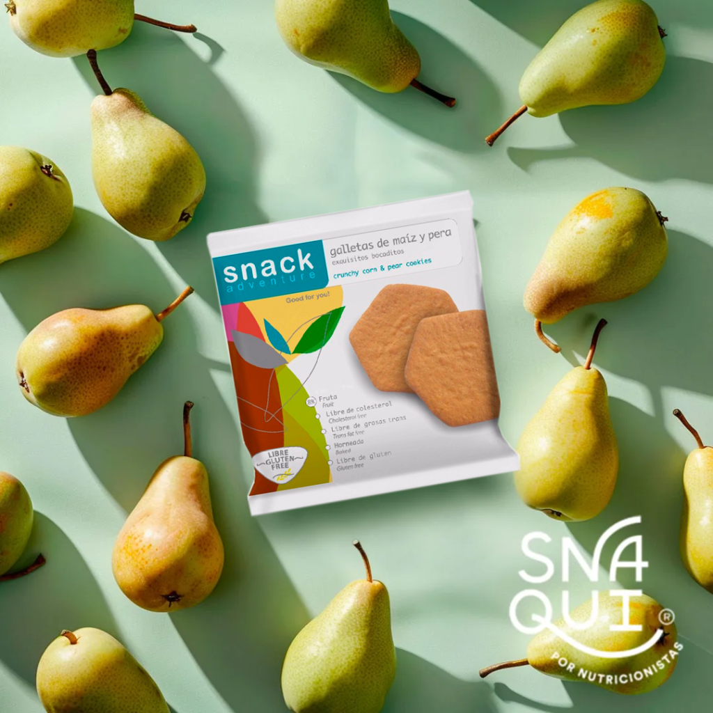 GALLETA SNACK ADVEN MAIZ PERA SIN GLUTEN 50 GRS X 25 UD – snaqui.cl